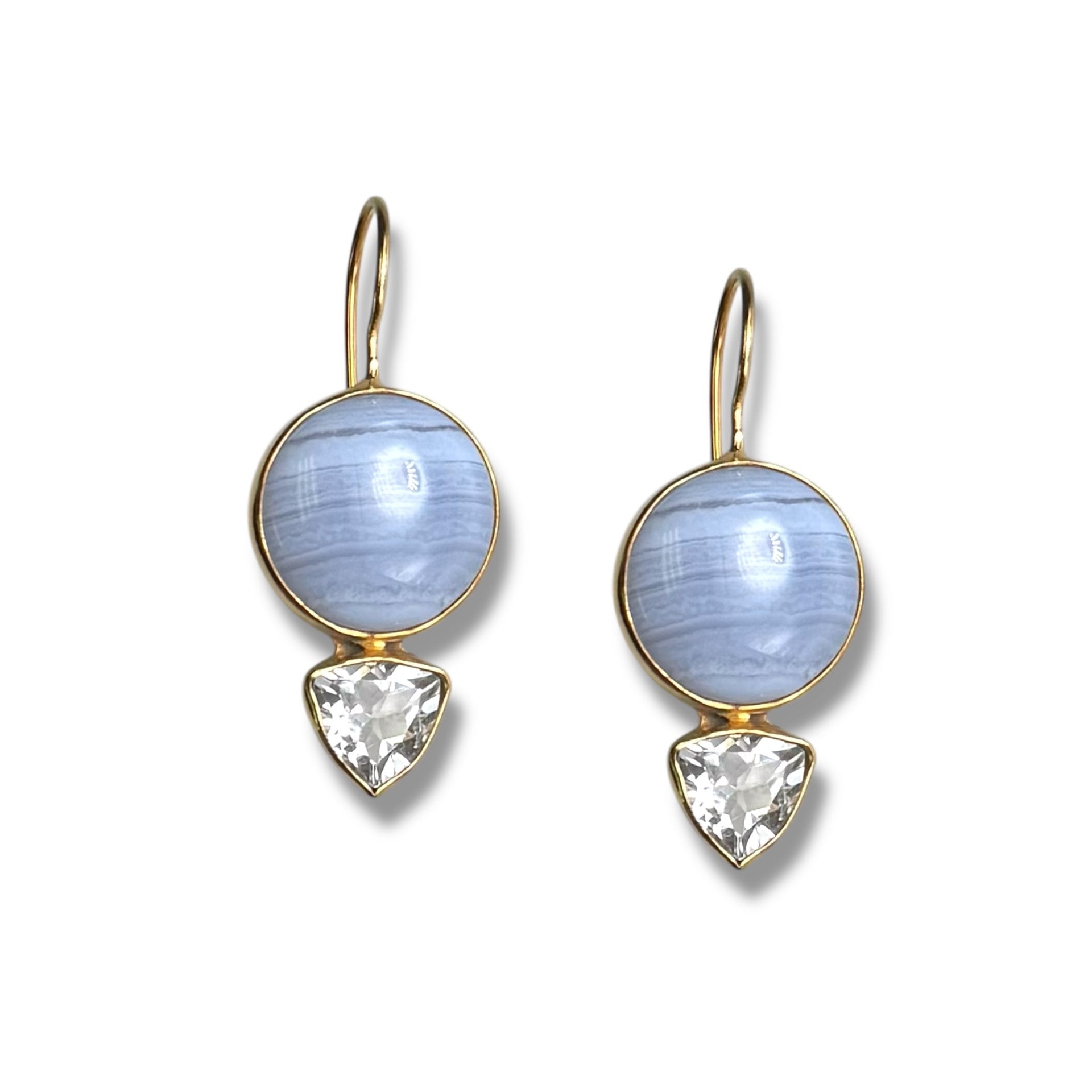 Blue Lace Agate Topaz Midi Ear – Dina Mackney Designs