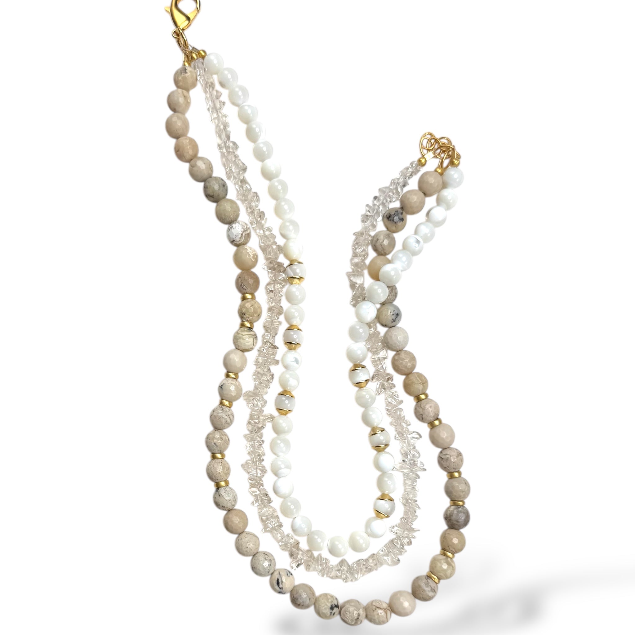 Semi Triple Strand Necklace – Dina Mackney Designs